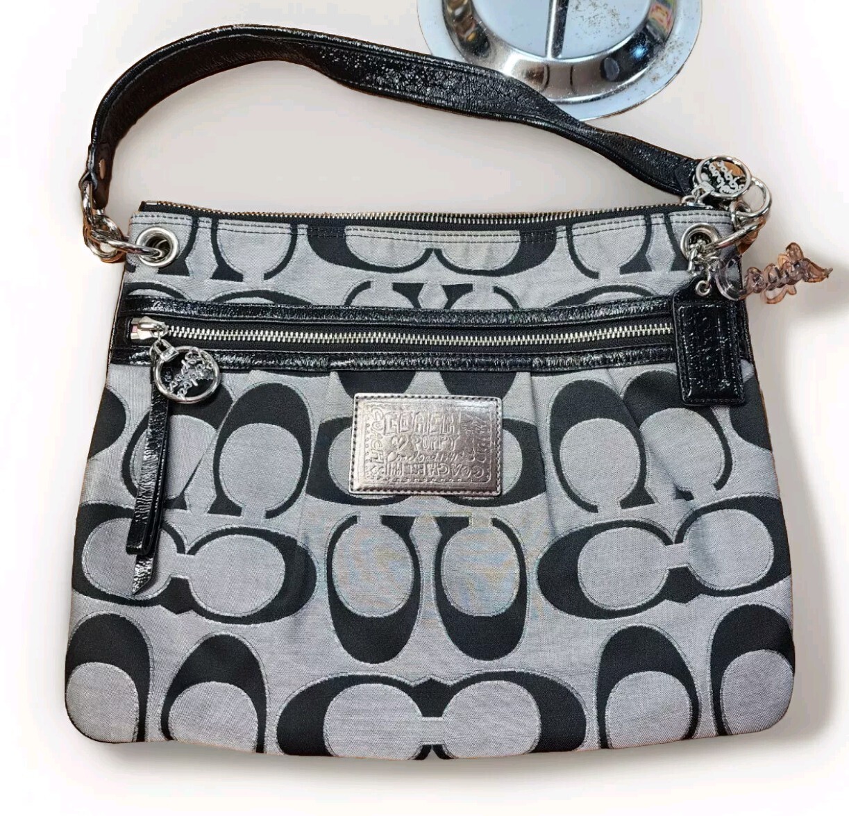 Coach Poppy Hippie Moonlight Black Signature Handbag … - Gem