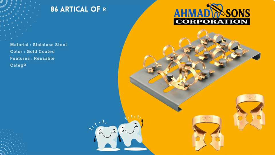 Endo #2A Dental Rubber Dam Starter Tooth Clamps Endodontic Gold Coated ...