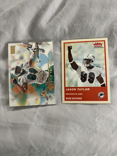 Jason Taylor 2 Card Lot / No Duplicates (Inc. Rookie Card) HOF Miami ...