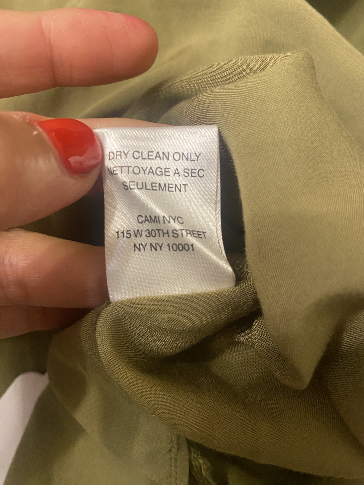 Cabi NYC Clari 100% Silk Charmeuse Cami Camisole Top Oregano Army Green ...