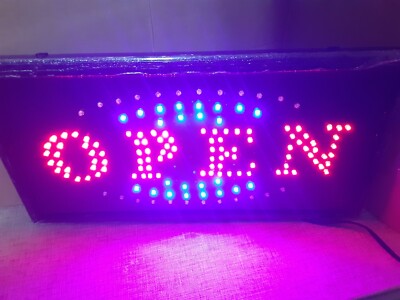 OPEN Flashing Motion LED Business ( OPEN )SIGN +On/Off Switch Light ...