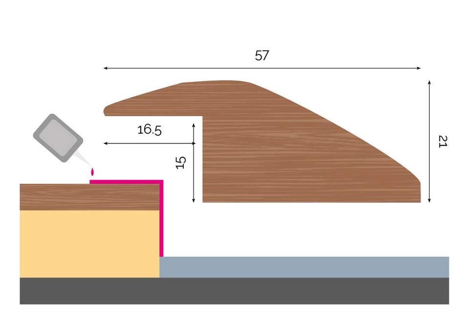 15mm Ramp Reducer Solid Oak Wood Floor Door Threshold Trim Profile ...