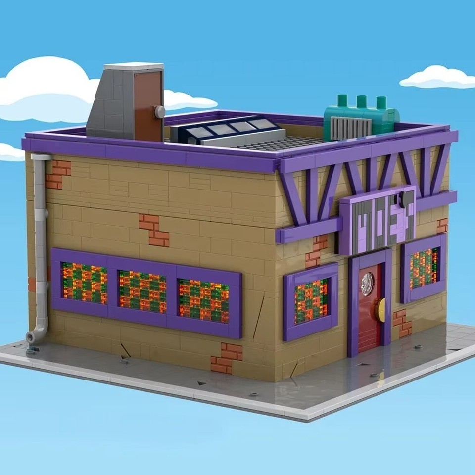 MOC The Simpsons Moe's Tavern Building Blocks, Modular Bricks Set Model ...