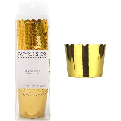 Papyrus & Co Gold Foil Carboard Baking Cups Cupcake Cases Patty Pans ...