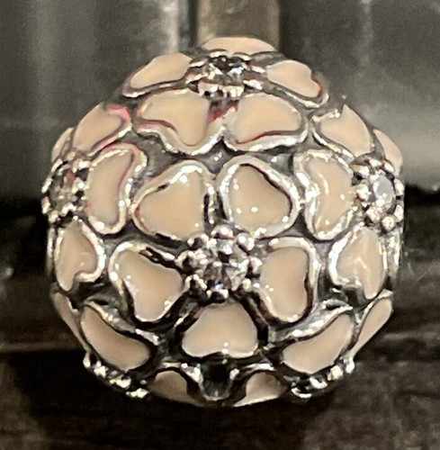 Authentic Pandora Sterling Silver Charm Clip Bead CZ Cherry Blossom ...