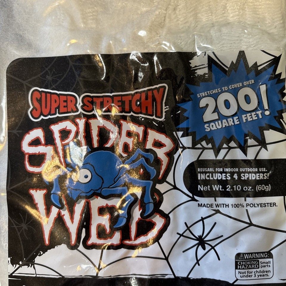 Halloween Spider Web, Spooky 200 sq. ft. Cobweb Small - 200 Square Feet ...