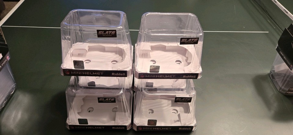6 SLATE EMPTY RIDDELL MINI HELMET DISPLAY BOXES, CARDBOARD Excellent ...