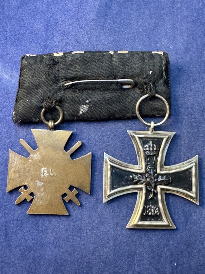 Original WWI Imperial German 2 Place Medal Bar Iron Cross & Hindenburg ...