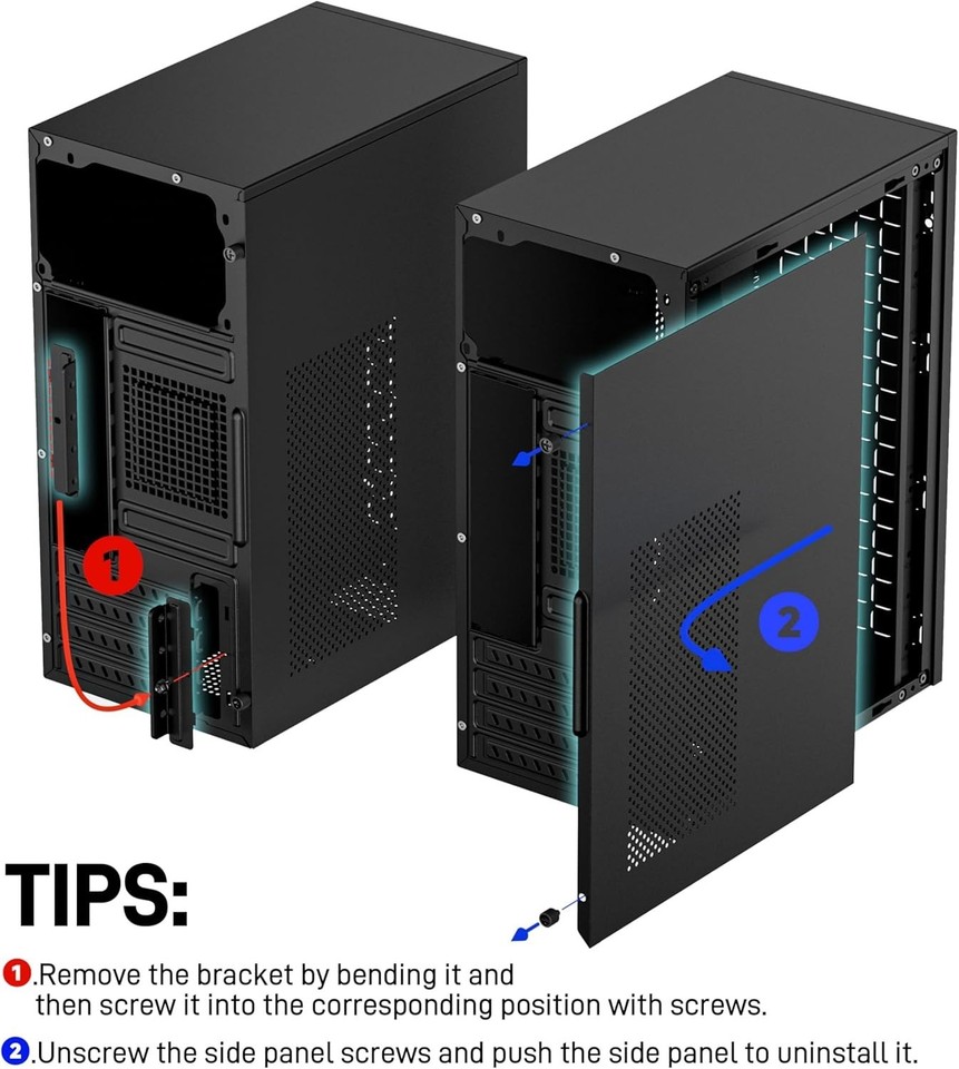 Micro ATX Case PC Case: MATX Case Mini PC ITX Desktop Computer Case ...