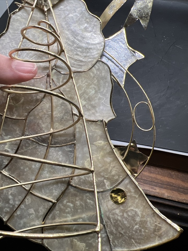 Handcrafted Capiz Shell Angel Tree Topper or Table Christmas Decoration ...