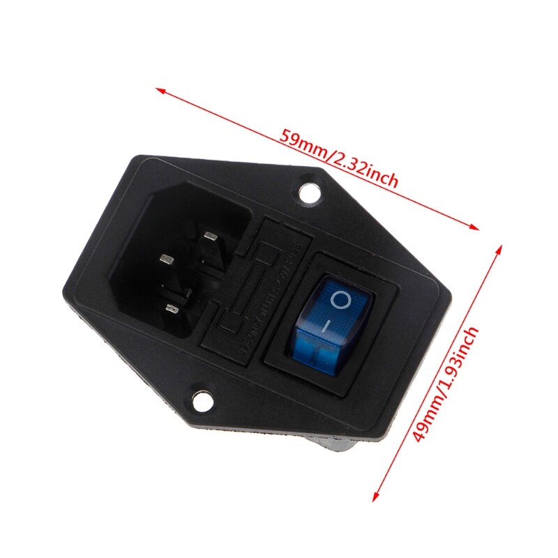 10A 250V Inlet Module Plug Fuse Switch Male Power Socket 3 Pin On | eBay