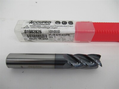 Accupro 01982826 , 1/2" Solid Carbide Square End Mill Bit | eBay