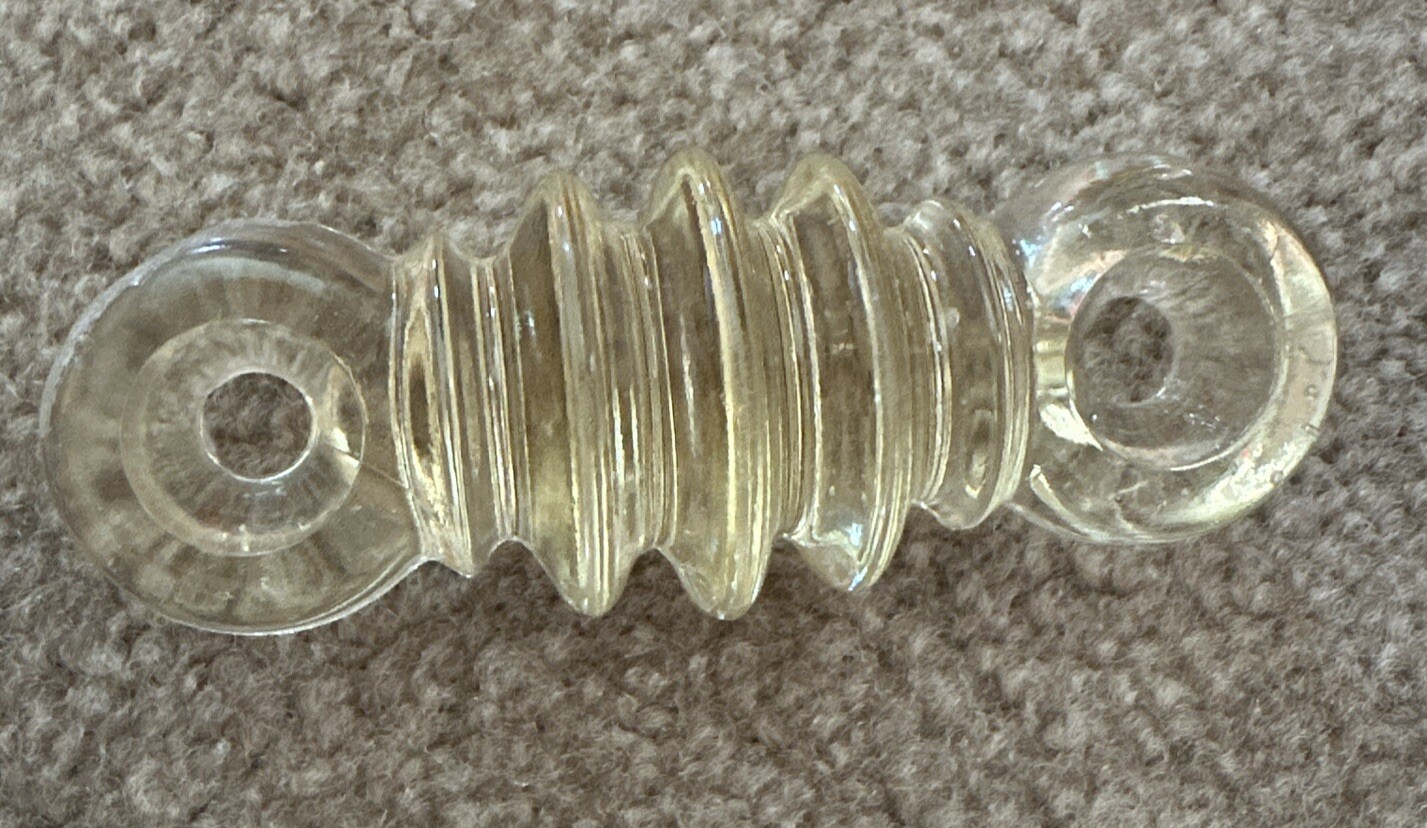 PYREX 3.75” Clear Glass Coil Ribbed Insulator Strain Antenna Wire ...