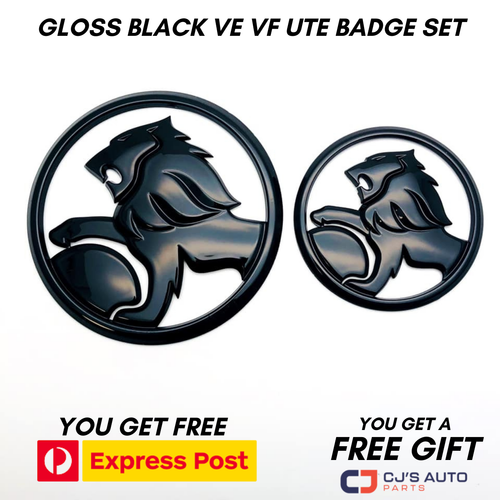Holden Lion Gloss Black Front and Rear Badge Fits VE VF SS SSV ...