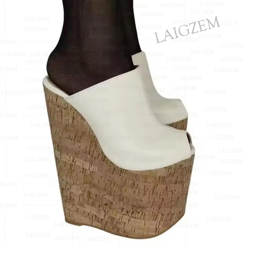 Women Pumps Peep Toe Wedges Platform 20CM High Heels Sandals Party ...