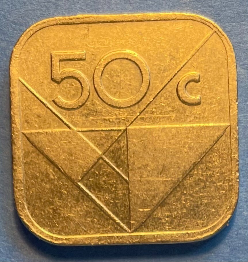 1998 ARUBA 50 cent SQUARE SHAPED COIN--You Grade--FREE SHIPPING | eBay