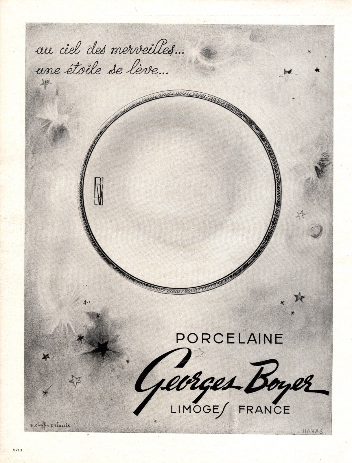 Original French Vintage Ad GEORGES BOYER Porcelain Limoges CHEFFER ...