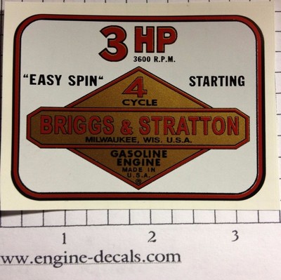 Briggs & Stratton 3-hp Shroud Decal Vinyl Easy Apply 60s & 70s | eBay