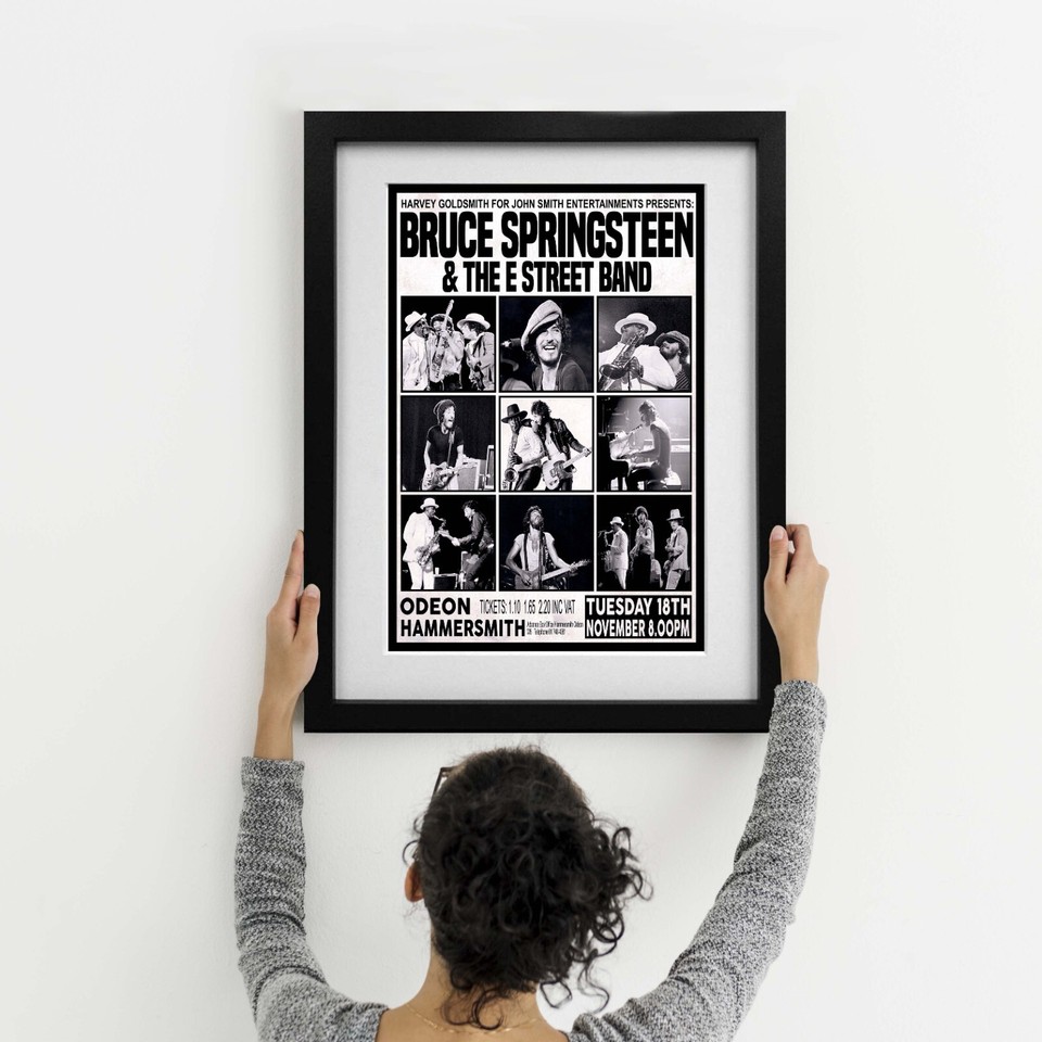 Bruce Springsteen First UK Concert Poster MULTI-PRINT or Three FRAMED ...
