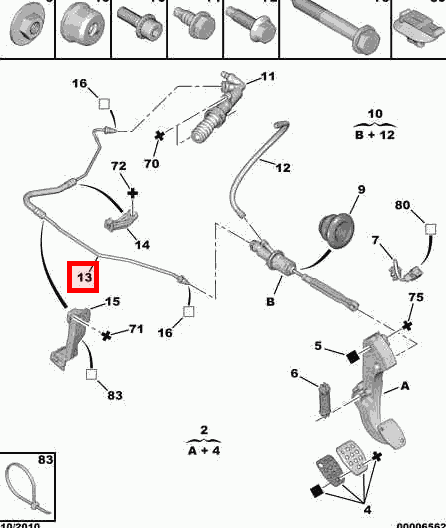 PEUGEOT 308 T7 Clutch Control Pipe 2156K0 New Genuine | eBay UK