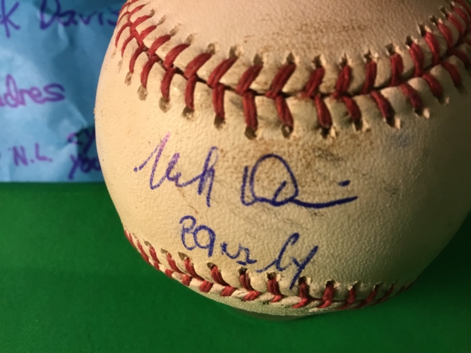 MARK DAVIS SIGNED MAJOR LEAGUE BASEBALL/ PADRES 1989 NL CY YOUNG AWARD ...