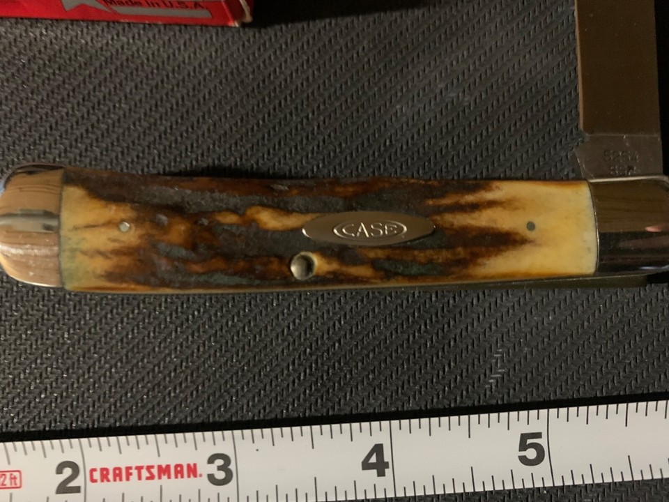 WR Case Knife Folding Stag Trapper Blue Scroll 5254 SSP (unique stag ...