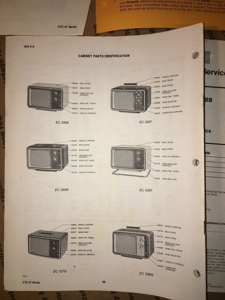 RCA TV Service Data 1978 C-2,S3 & S4 Chassis CTC87 Series | eBay