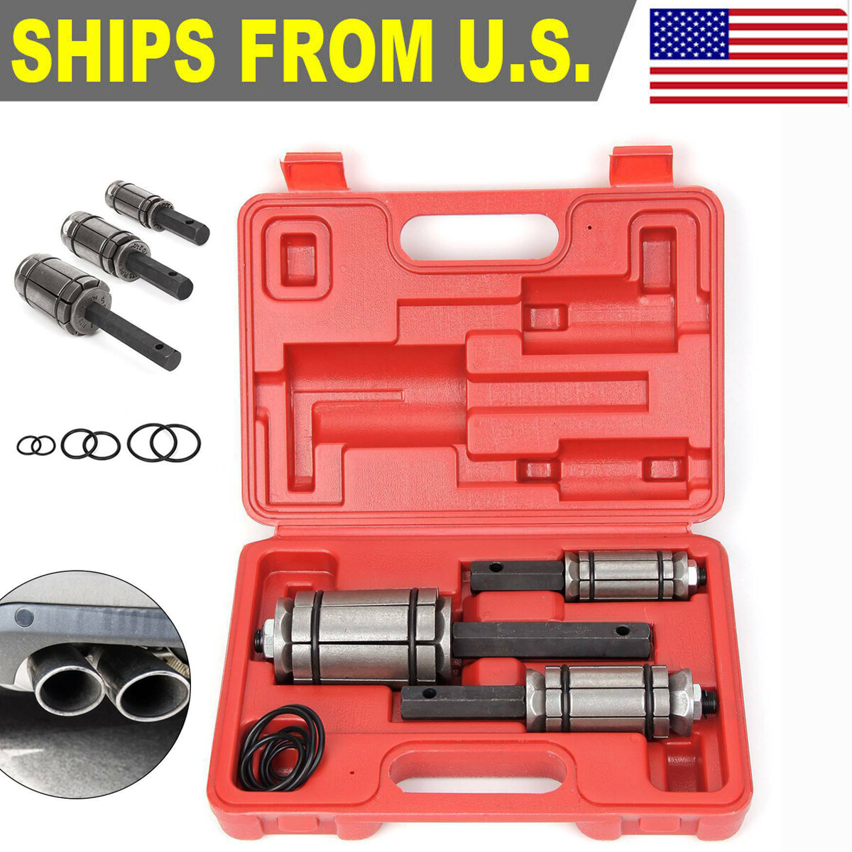 3PCS Tail Pipe Expander Muffler Exhaust Tail pipe Tube 1/8" to 3-1/2 ...