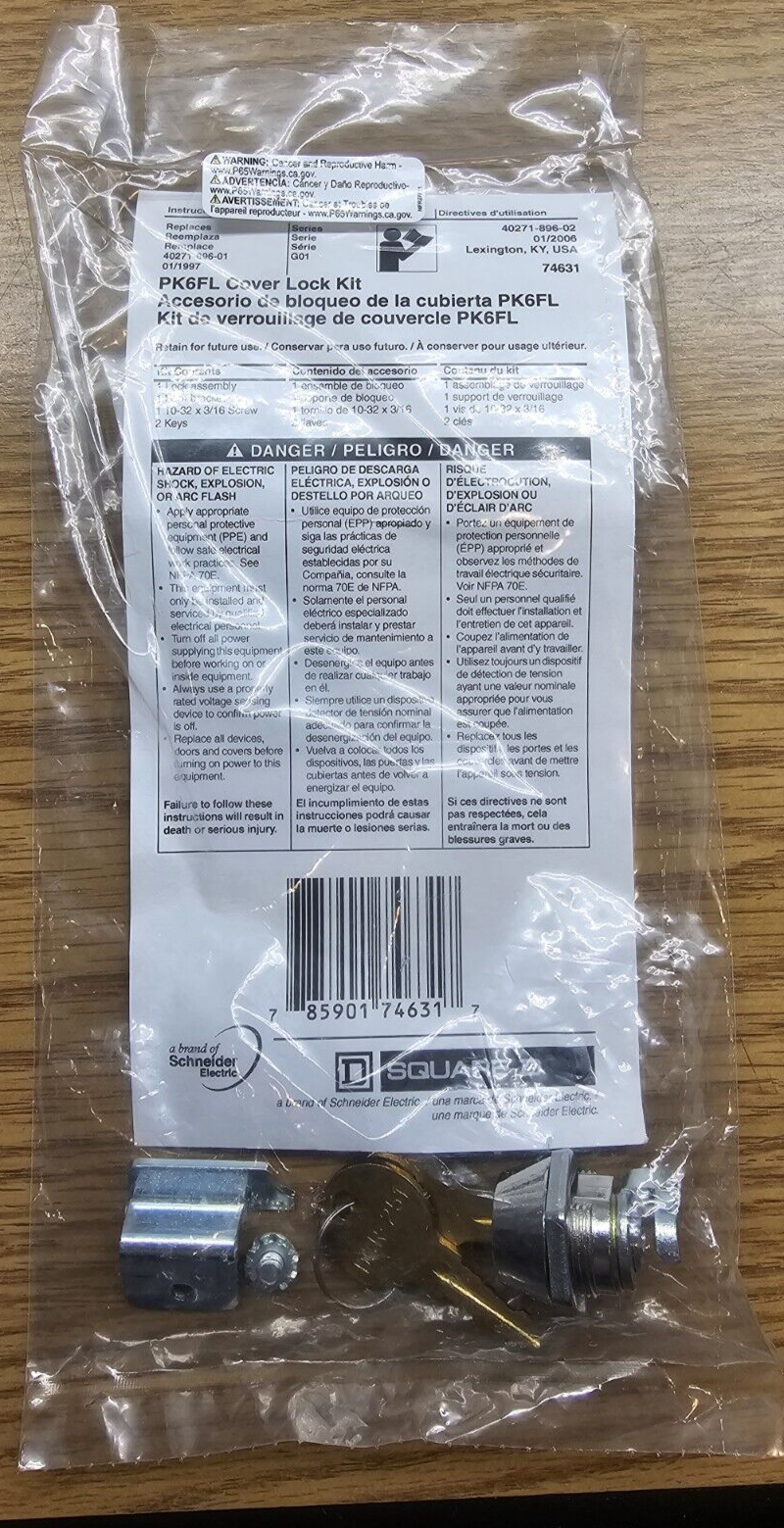 PK6FL Cover Lock Kit for Square D Load Center Replaces 40271-896-01 NEW ...