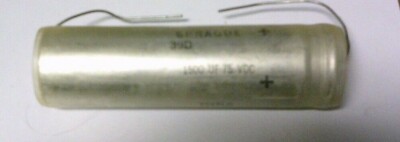 Sprague 39D 1500uFd 75VDC Capacitor – Date Code: 7247 4.25” Long, 1 ...