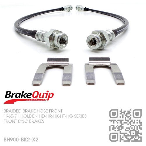 BRAIDED STAINLESS BRAKE HOSE DISC BRAKE FRONT KIT [HOLDEN HD-HR/X2 ...
