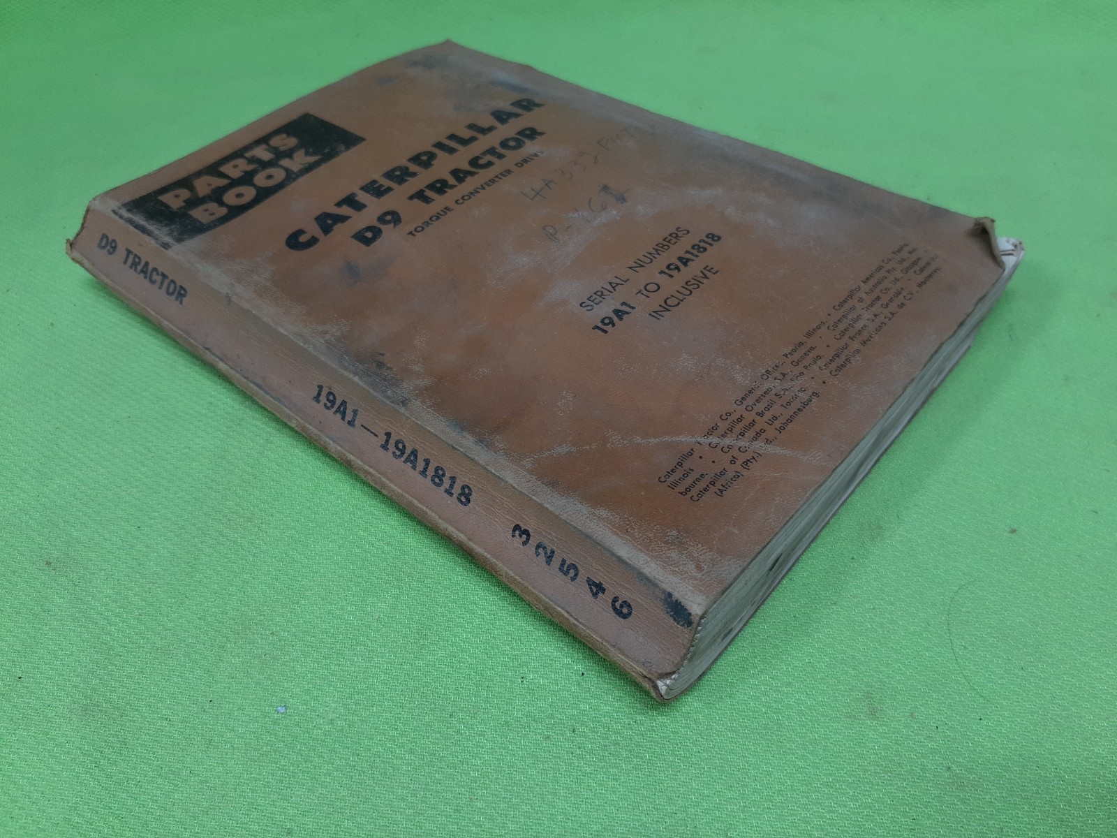Caterpillar D9 Tractor Torque Converter Drive Parts Book Catalog Manual ...