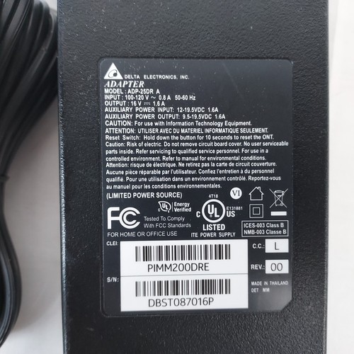 DELTA ADAPTER ADP-25DR A FOR VERIZON FIOS OPTICAL NETWORK TERMINAL ONTI ...