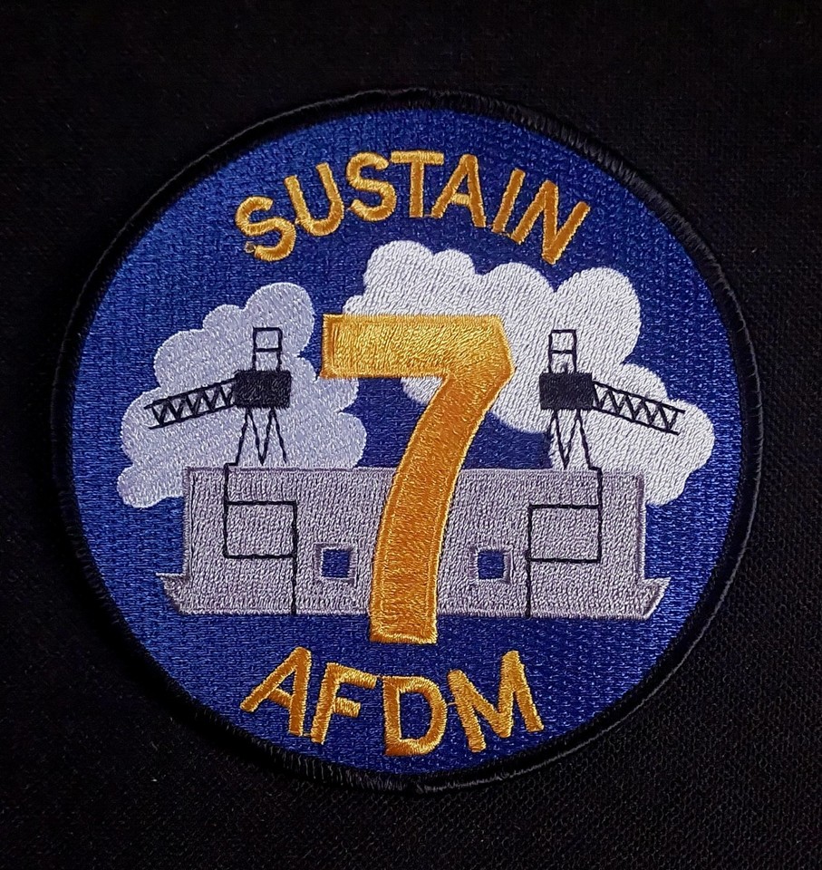 US NAVY ~ USS SUSTAIN AFDM-7 Floating Dry Dock USN Embroidered Military ...