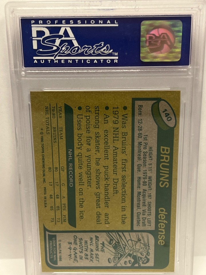 1980 TOPPS #140 RAY BOURQUE ROOKIE RC PSA 8 | eBay