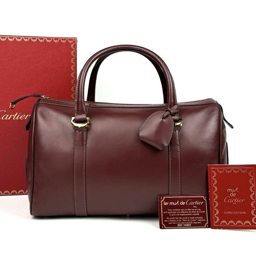 Cartier Mastline Boston Bag Gold Hardware Leather Unisex | eBay