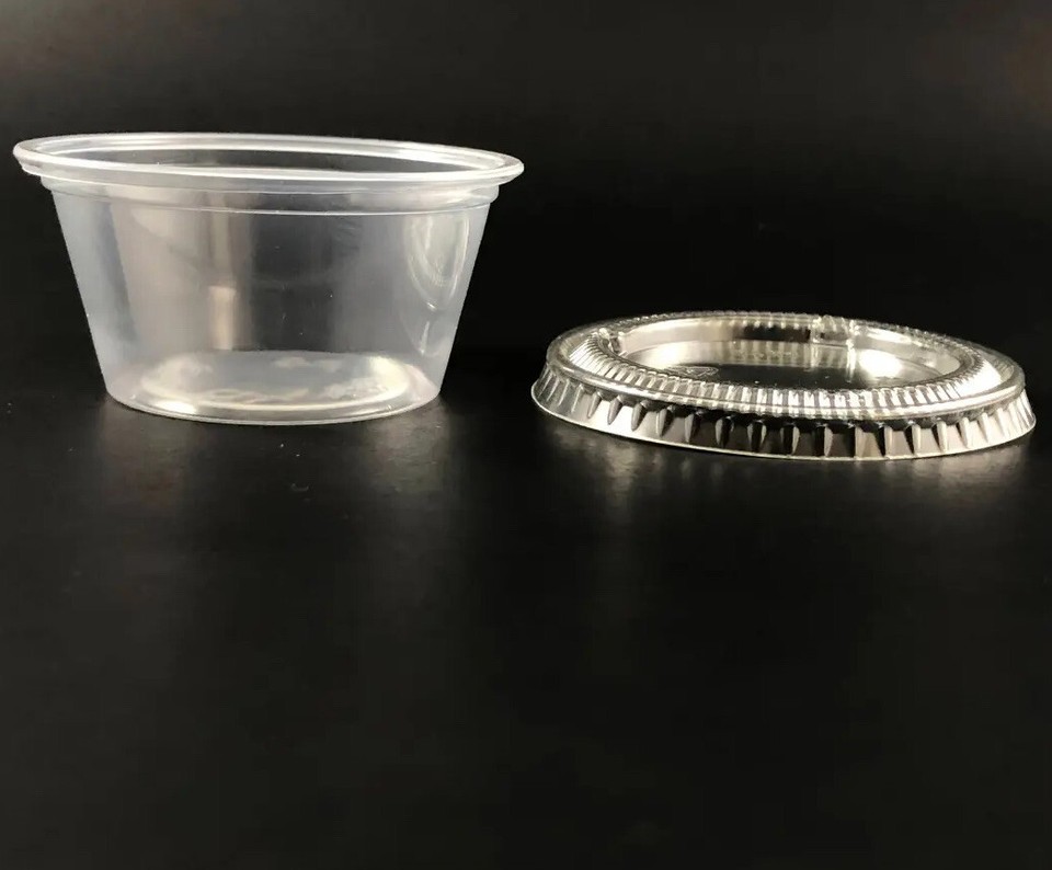 2 oz Plastic Clear Disposable Portion Cups Sauce Souffle Cup With Lids BPA Free | eBay