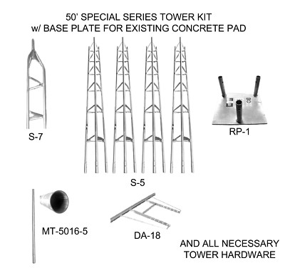 AMERITE ~ SPECIAL SERIES AMERICAN TOWER W/ BASE PLATE - 50 FOOT | eBay