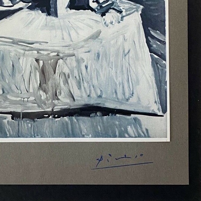 PABLO PICASSO+ ORIGINAL 1969 + SIGNED + HAND TIPPED COLOR PLATE FRAMED ...