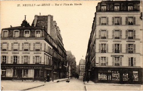 CPA Neuilly sur Seine Rue et Place du Marche FRANCE (1307092) | eBay