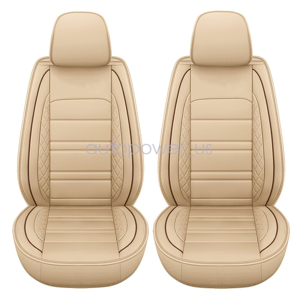 For VOLVO Quilted Leather Car Seat Covers 5-Seats Front Rear Full Set ...