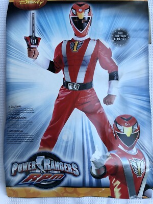 Power Ranger RPM Red Ranger Muscle Chest Boys Costume | eBay