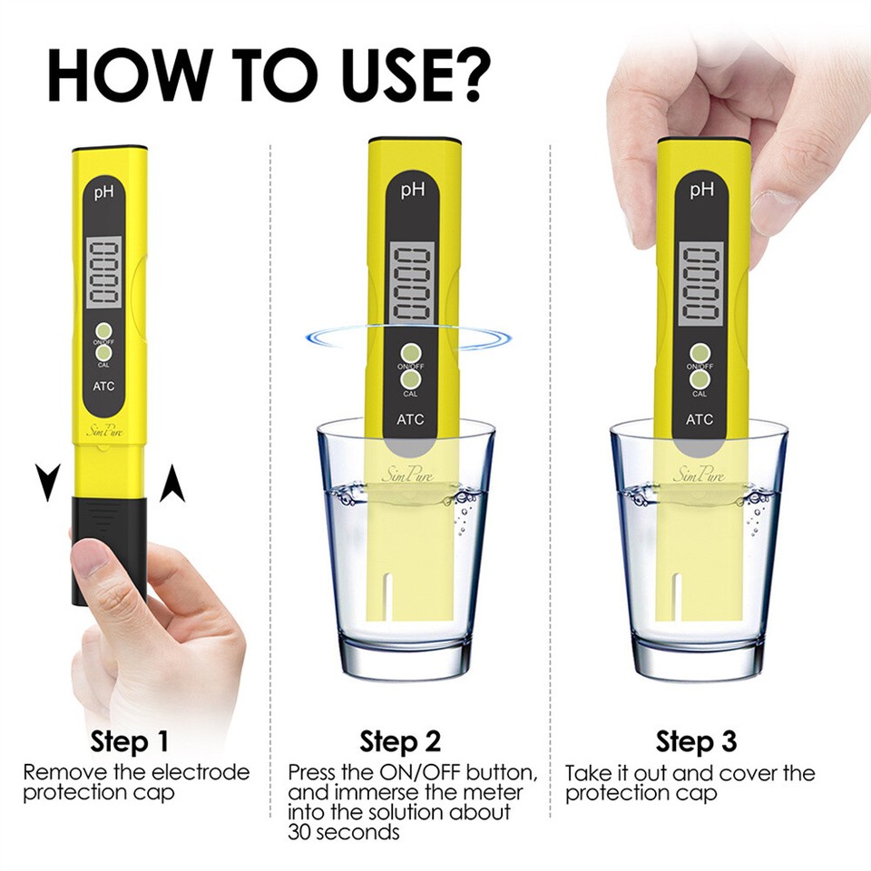 2-Pack PH Meter PH Level Test Pen Electrode Sensor Reader for Pond ...