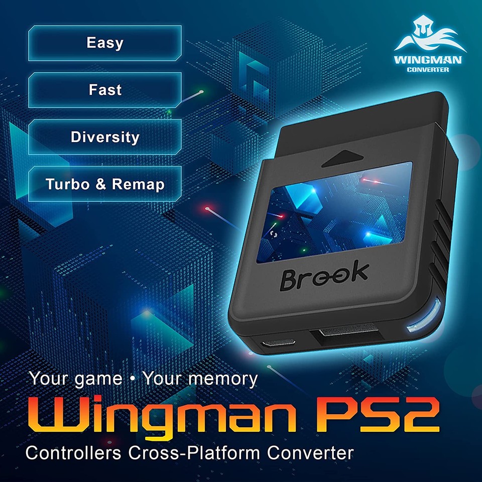 Brook Wingman PS2 Converter - Controller Adapter for PS3 / PS4 / PS5 ...