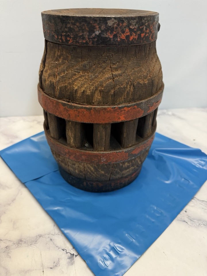 Vintage 8” Wagon Wheel Hub, 14 Spoke Farmhouse Rustic Primitive Wood ...