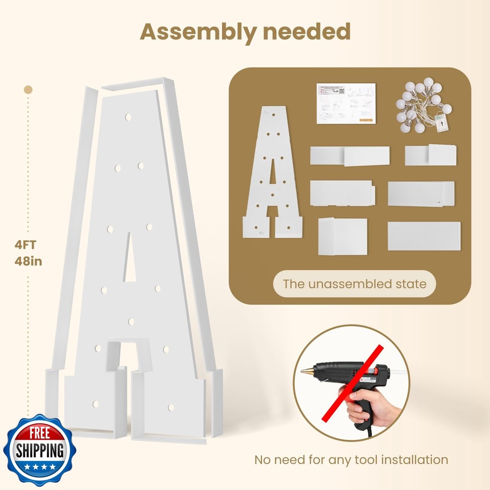 4FT Marquee Numbers 8 Sign,Large Light Up Numbers Party Decoration ...