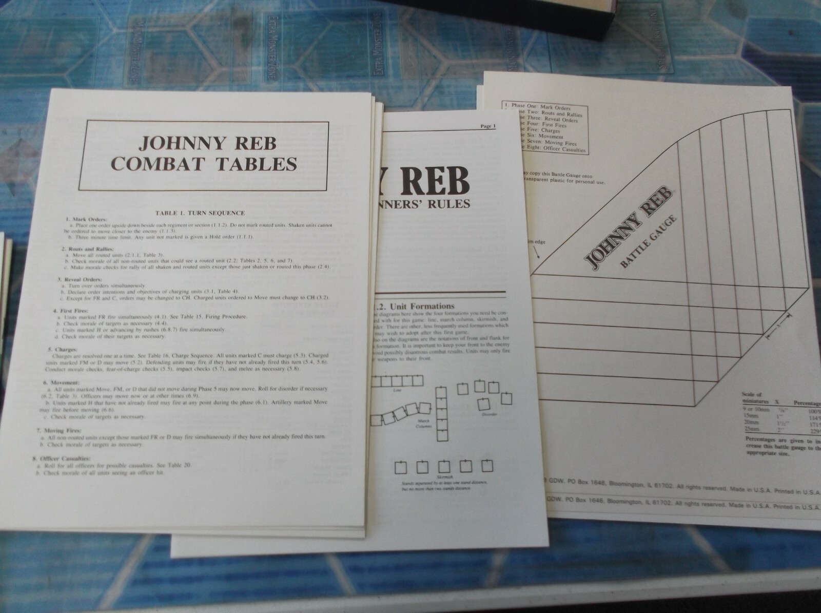 GDW JOHNNY REB Minaiture Rules Plus To the Sound of Guns Scenario Book ...