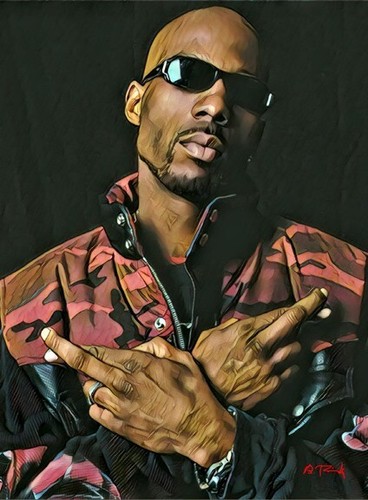 DMX Portrait Singer Rapper Painting Giclee Canvas 16"x20" with mat ...