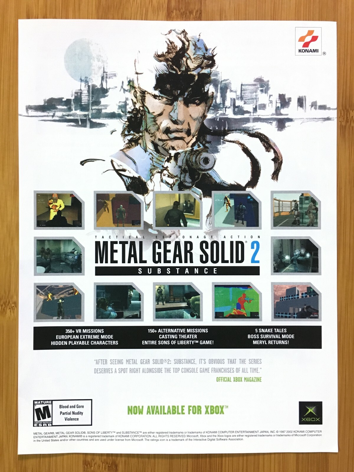Metal Gear Solid 2: Substance PS2 Xbox 2002 Print Ad/Poster Official ...