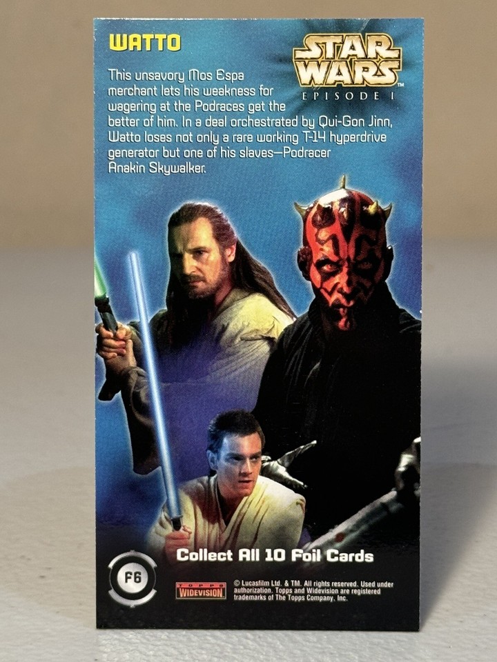 Star Wars Widevision 1999 Episode 1 Mirror Foil Card F6 WATTO | eBay